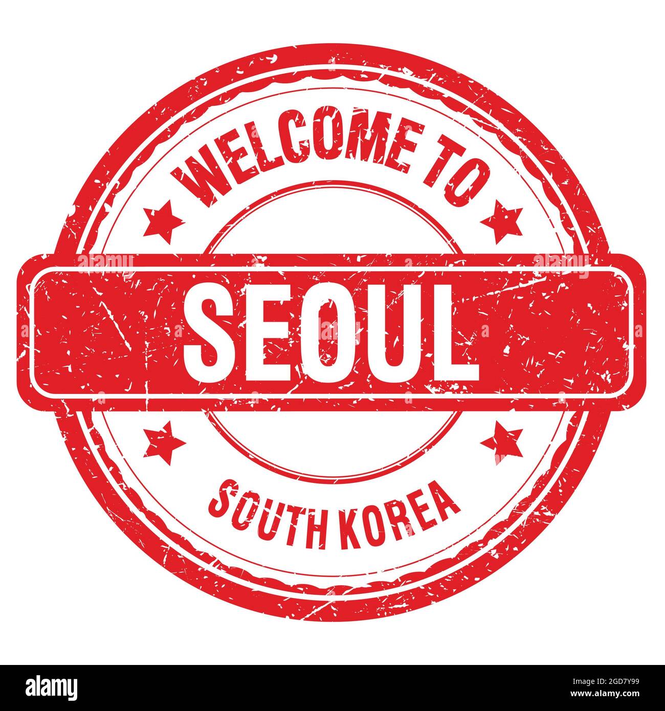 WELCOME TO SEOUL - SOUTH KOREA, words written on red grungy stamp Stock ...
