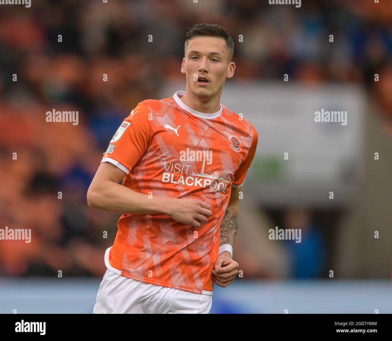 Oliver Casey #20 of Blackpool in action during the game Stock Photo - Alamy