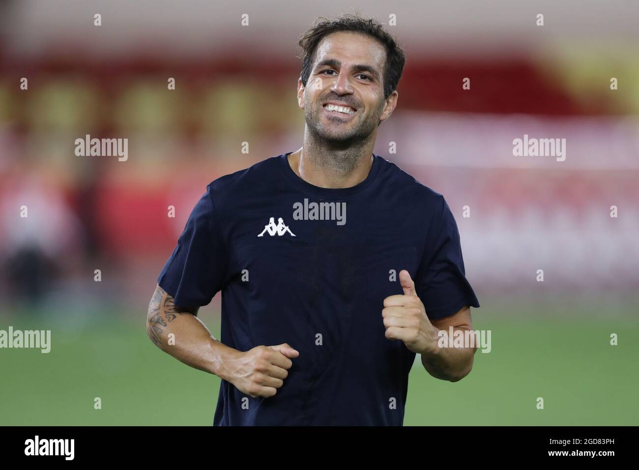 Monaco, Monaco, 10th August 2021. Cesc Fabregas of AS Monaco smiles he ...