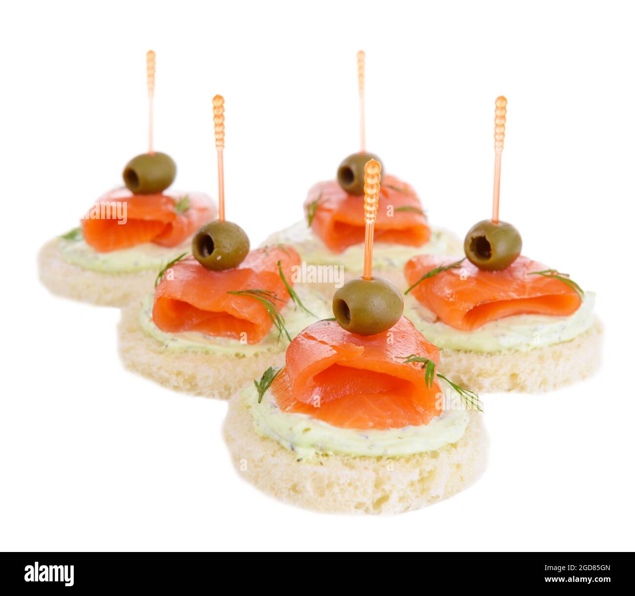 Delicious canapes isolated on white Stock Photo - Alamy