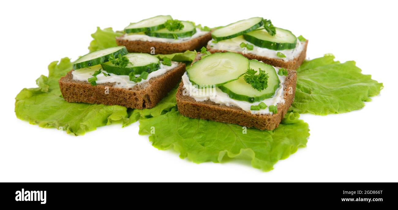 Delicious canapes isolated on white Stock Photo - Alamy