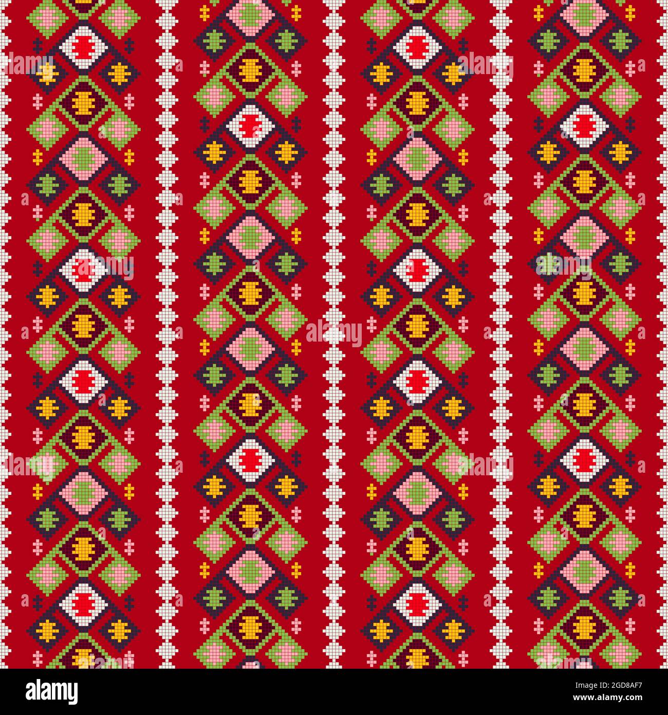 Traditional Georgian folk art embroidery vector pattern Stock Vector ...