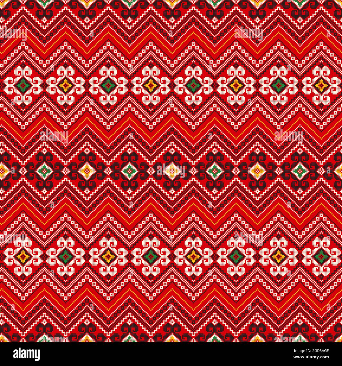 Traditional Georgian folk art embroidery vector pattern Stock Vector ...