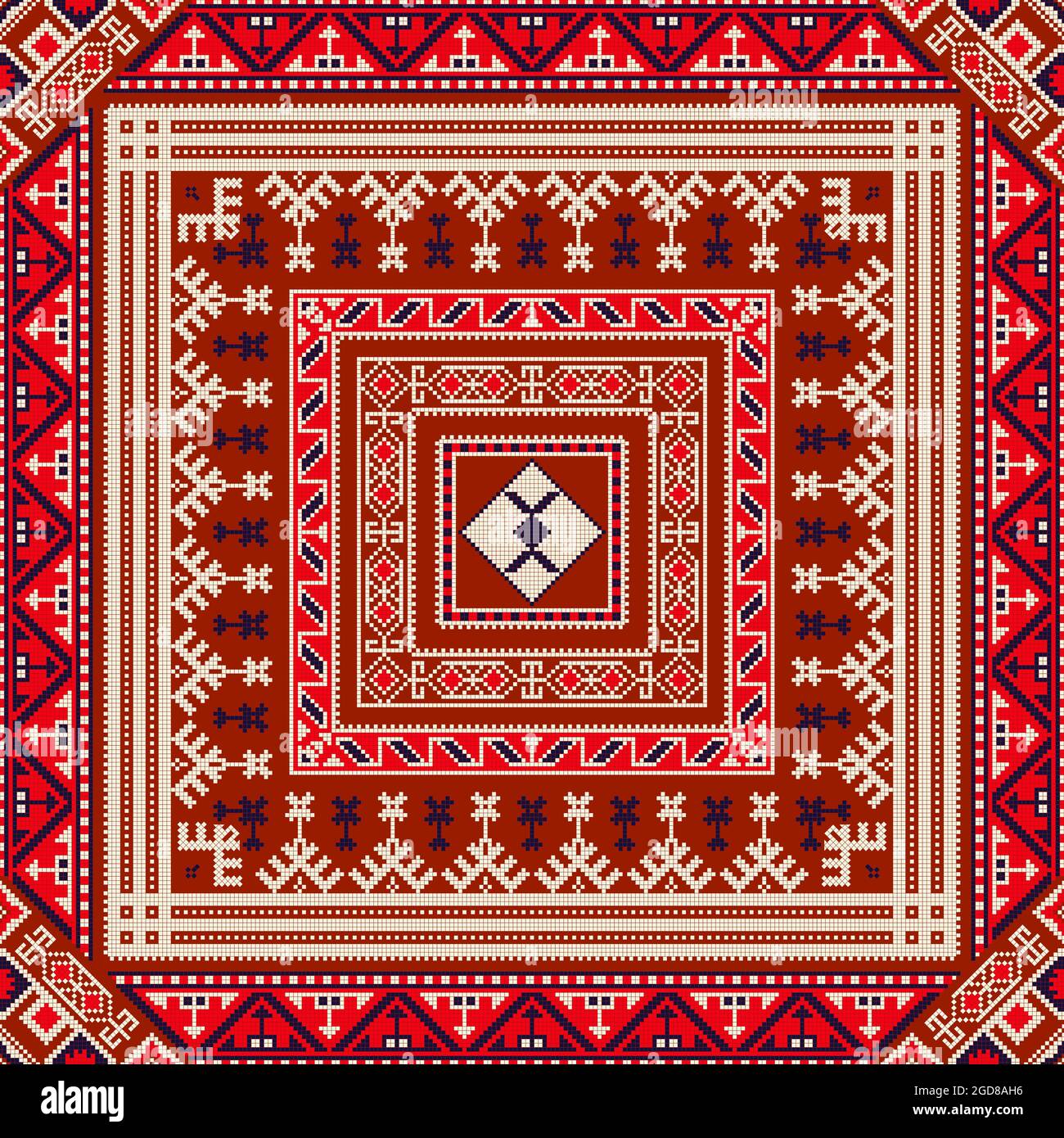 Traditional Georgian folk art embroidery vector pattern Stock Vector ...