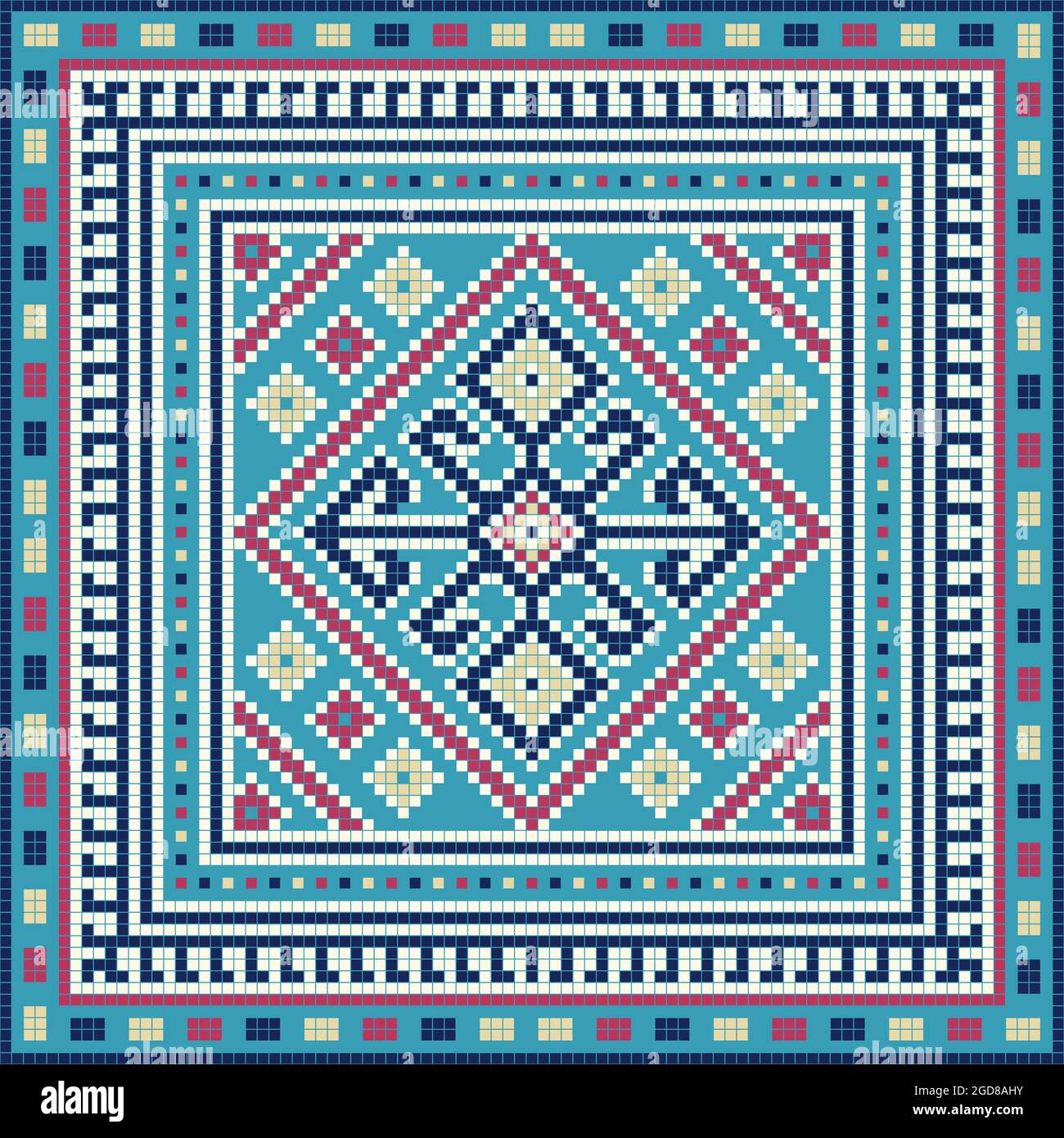 Traditional Georgian folk art embroidery vector pattern Stock Vector ...