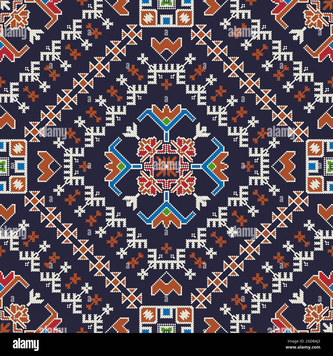 Traditional Georgian folk art embroidery vector pattern Stock Vector ...