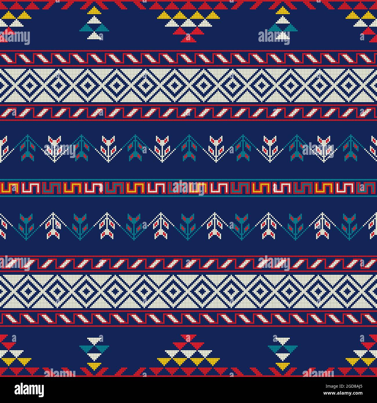 Traditional Georgian folk art embroidery vector pattern Stock Vector ...