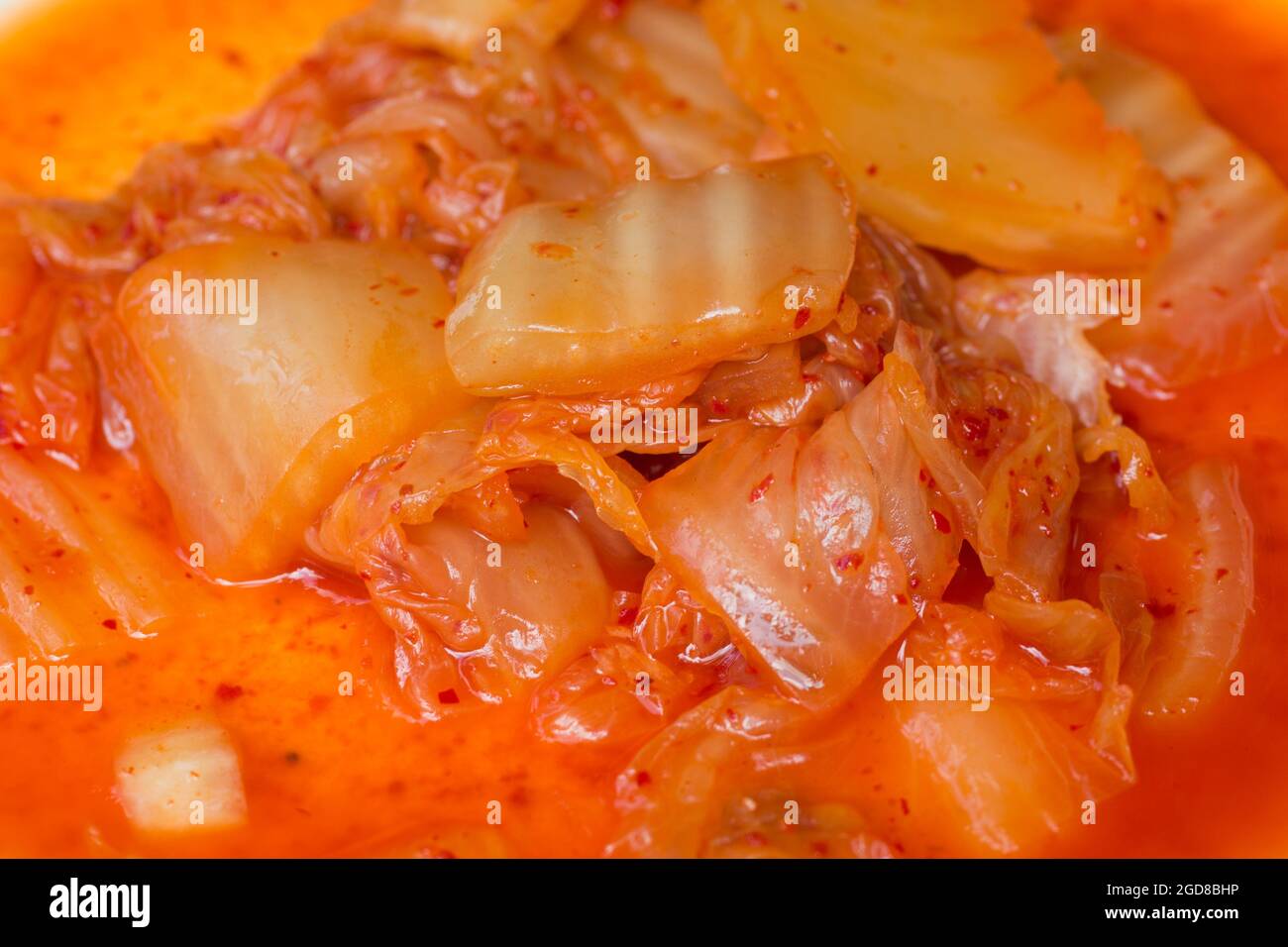 kimchi, fermented napa cabbage closeup selective focus Stock Photo - Alamy