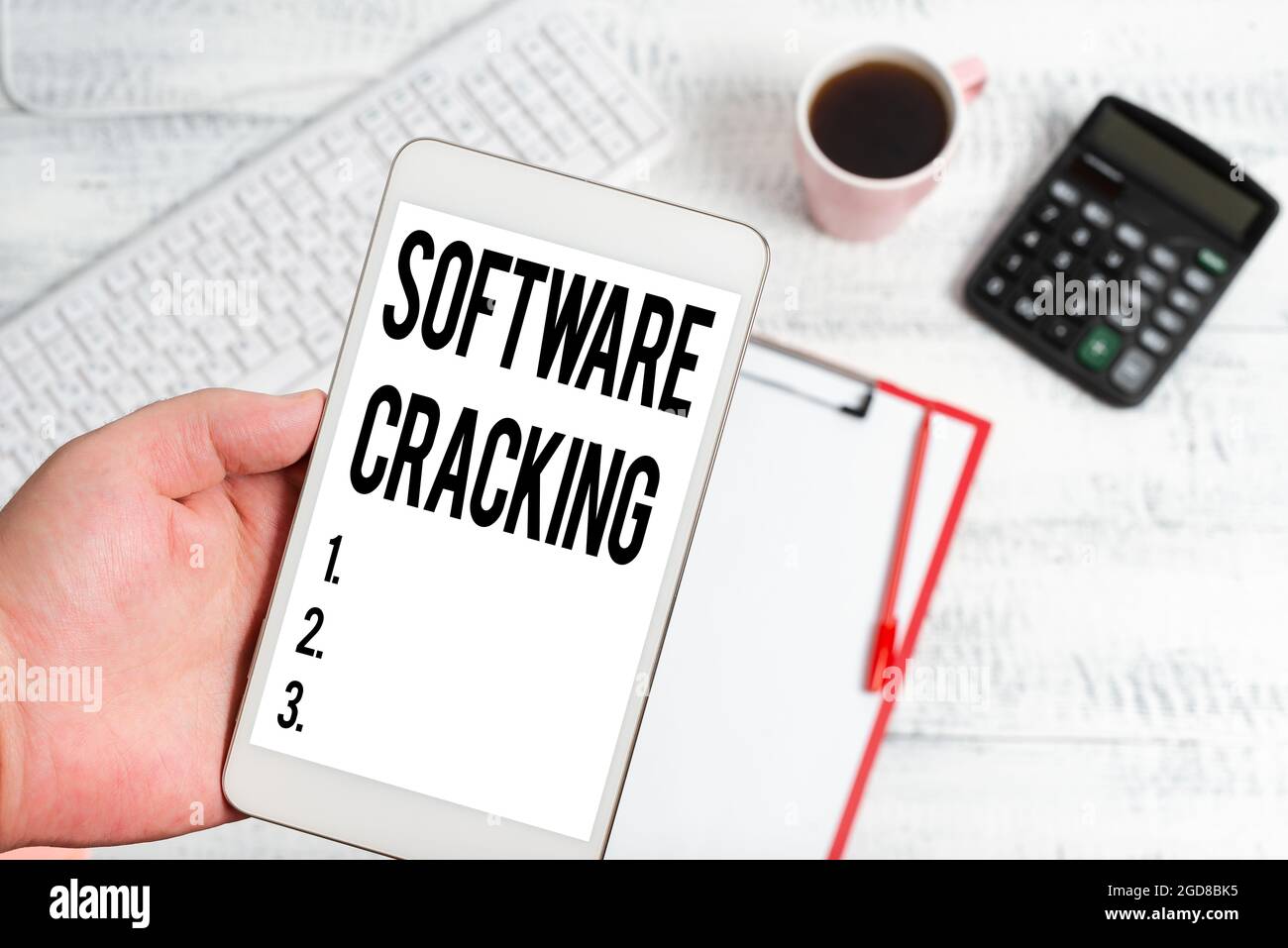 Handwriting text Software Cracking. Word Written on modification of ...