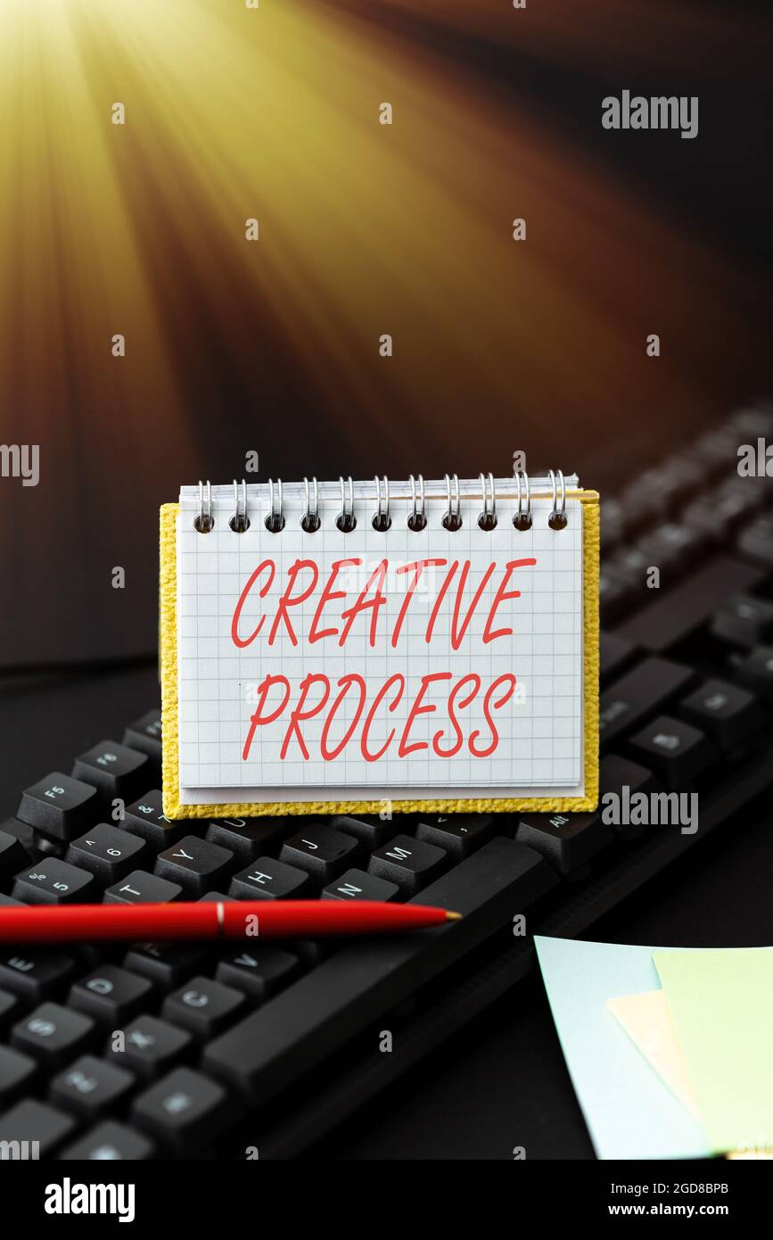 Hand writing sign Creative Process. Concept meaning process of ...