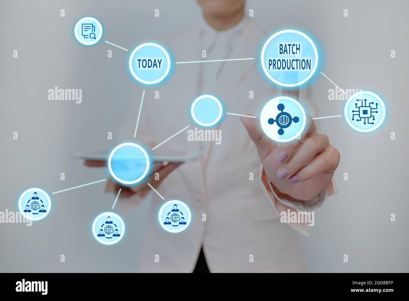 Hand writing sign Batch Production. Business approach products are ...