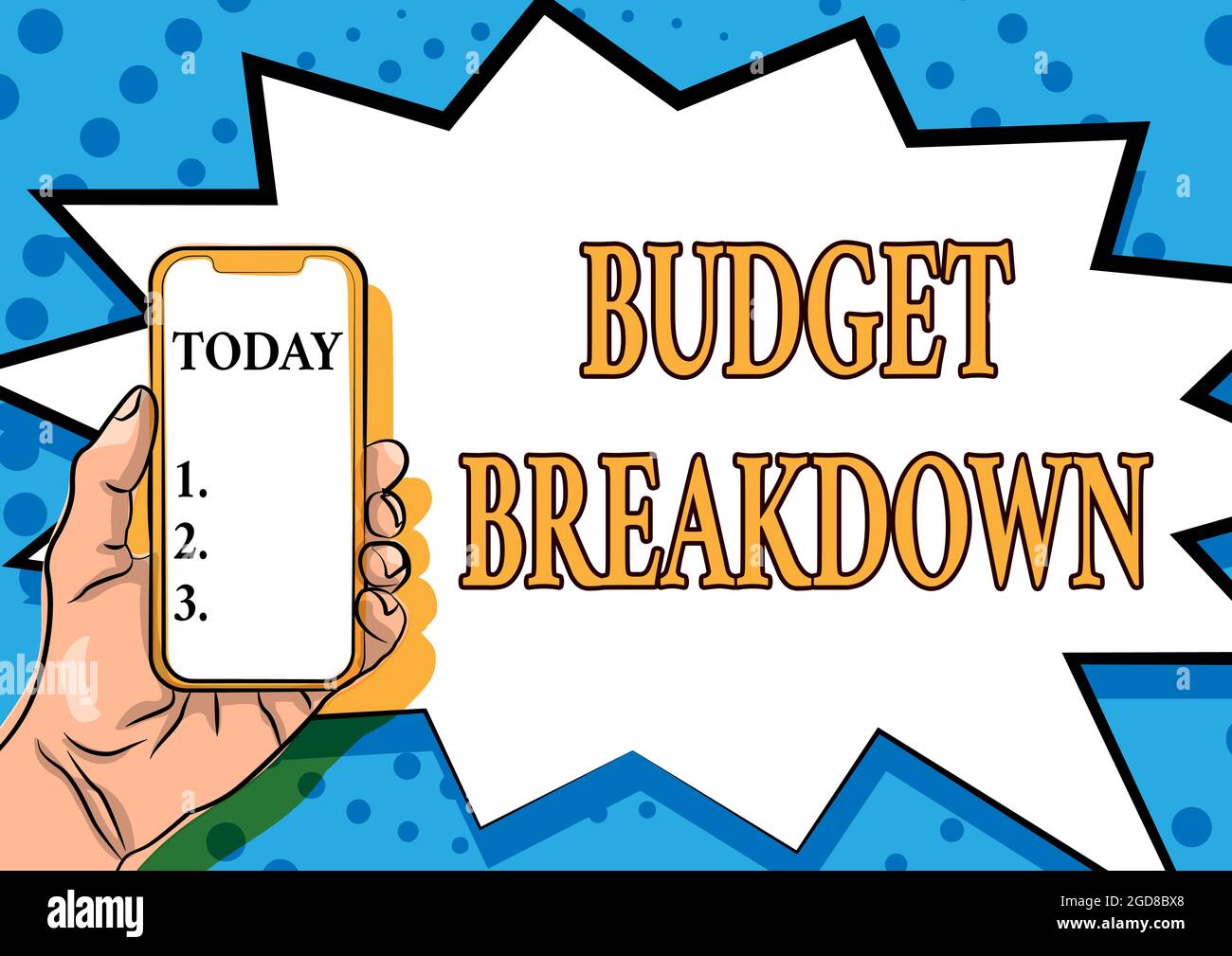 Handwriting text Budget Breakdown. Word Written on dividing the cost of ...