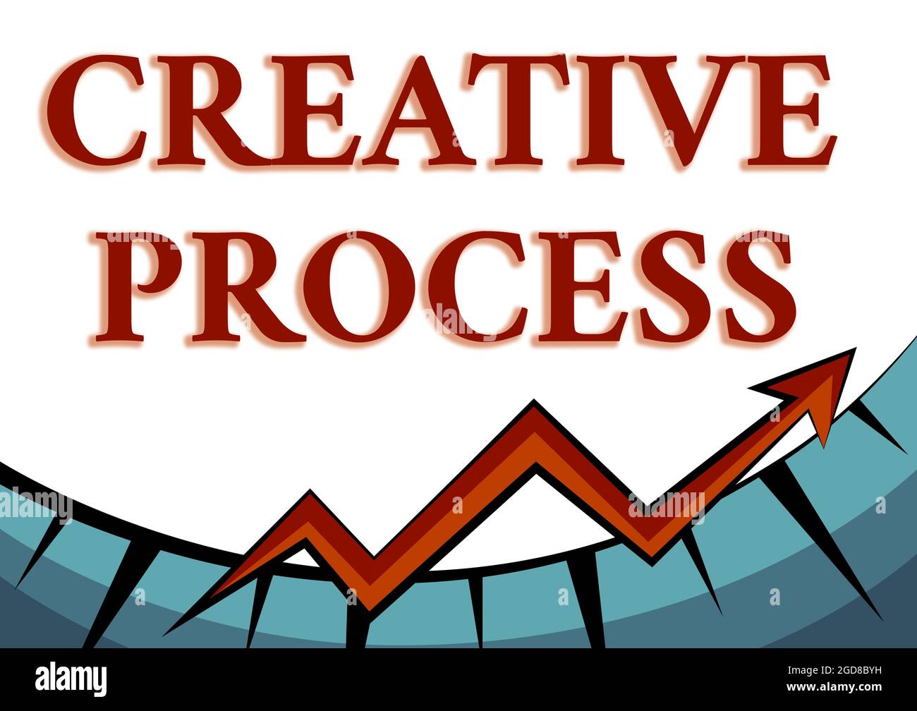 Conceptual caption Creative Process. Business showcase process of ...