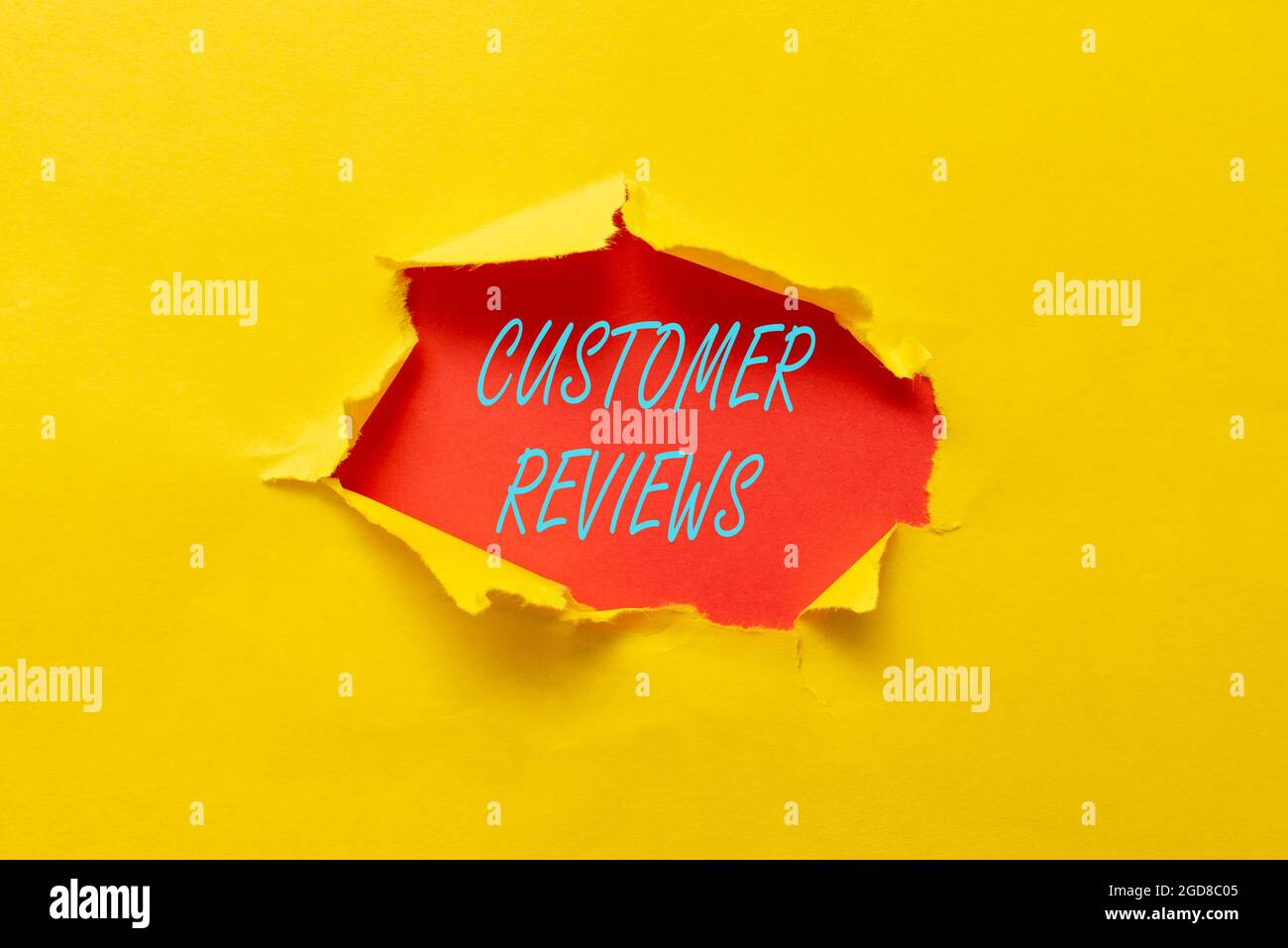 Conceptual caption Customer Reviews. Word Written on review of a ...