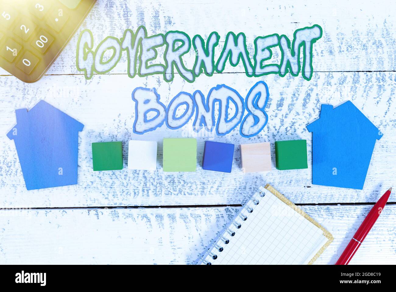 Text sign showing Government Bonds. Concept meaning debt security ...