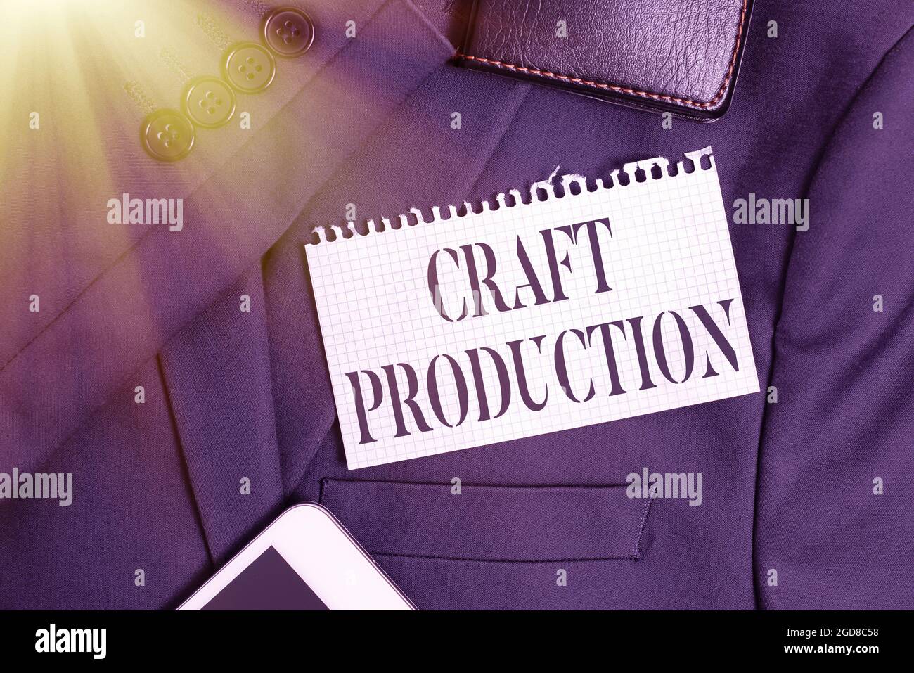 Inspiration showing sign Craft Production. Business showcase process of ...