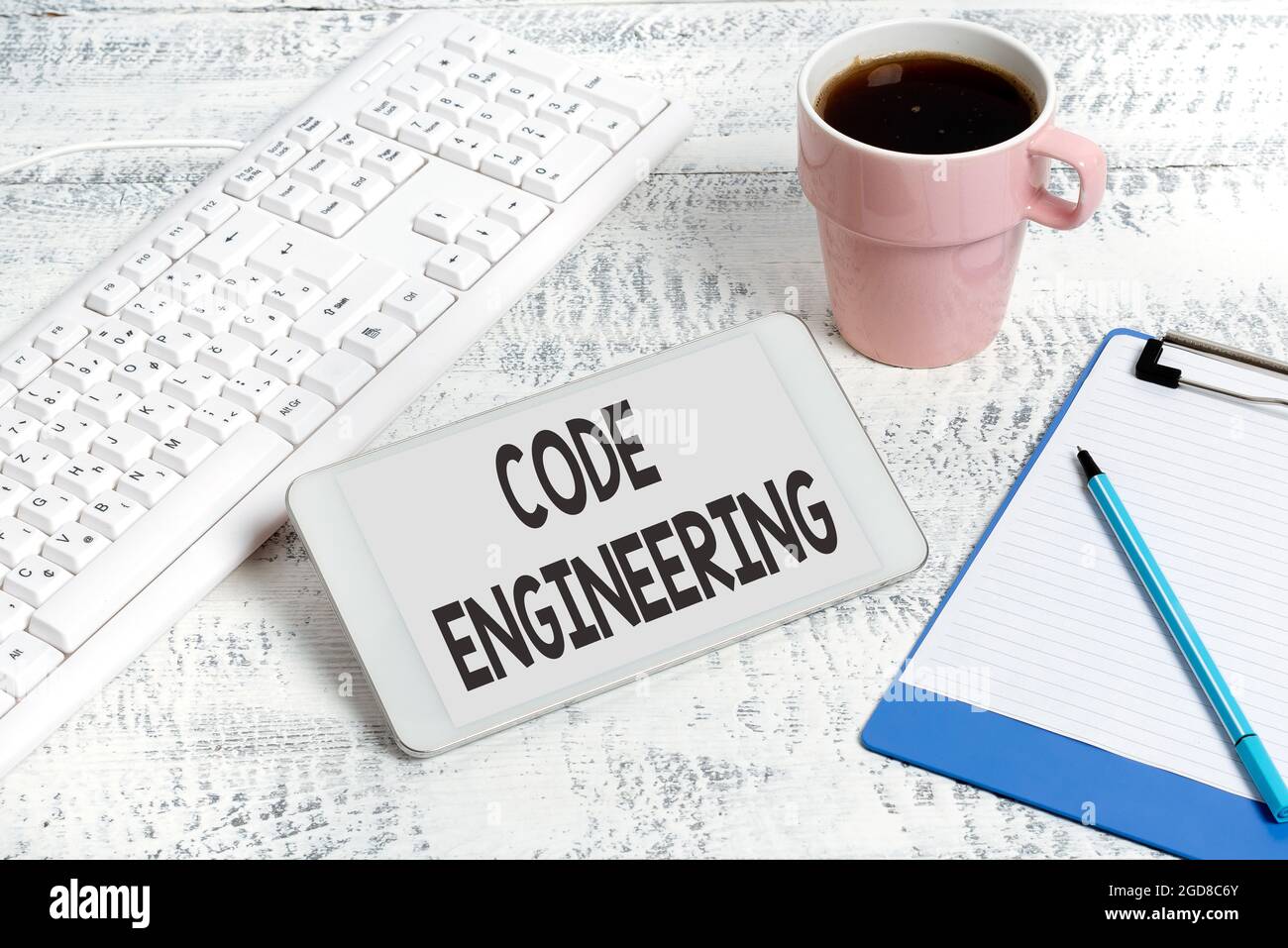 Hand writing sign Code Engineering. Business approach application of ...