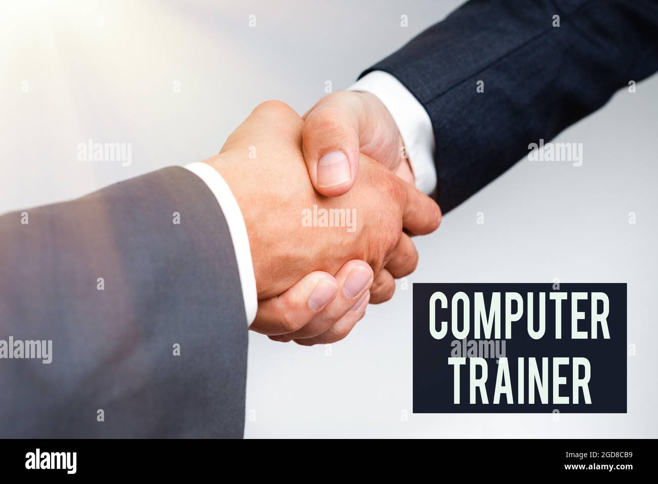 Handwriting text Computer Trainer. Conceptual photo instruct and help users acquire proficiency ...