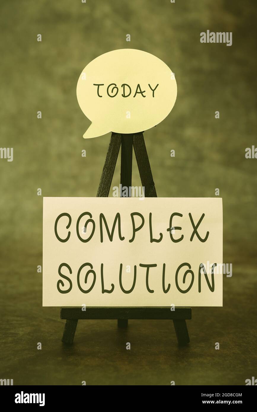 Inspiration showing sign Complex Solution. Word for significant ideas ...