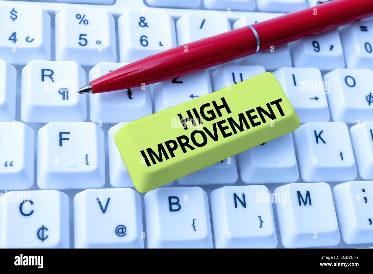 Conceptual caption High Improvement. Conceptual photo addition or ...