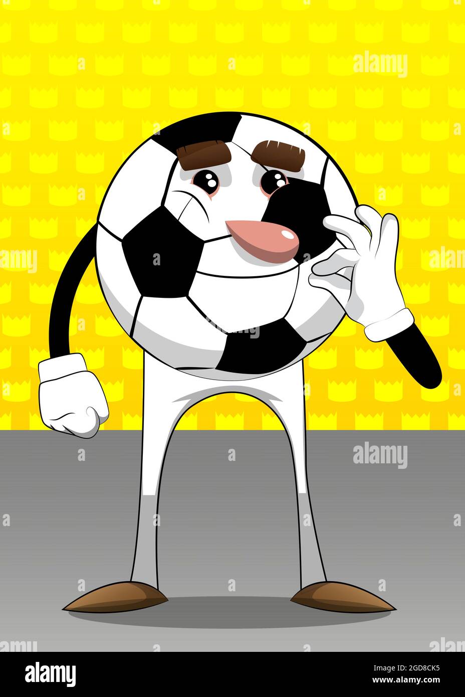 Soccer ball showing ok sign. Traditional football ball as a cartoon ...
