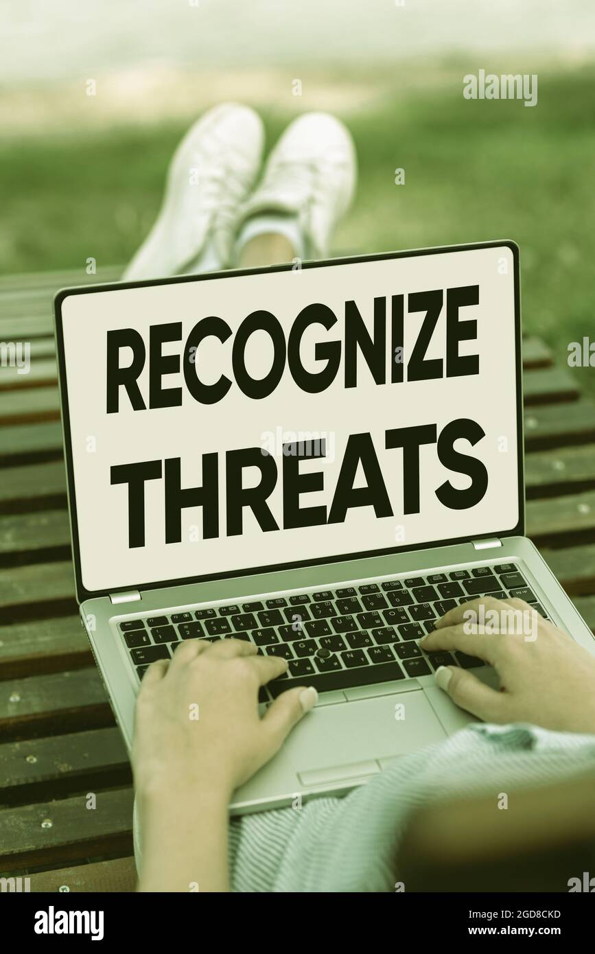 Handwriting text Recognize Threats. Word Written on potential to cause ...