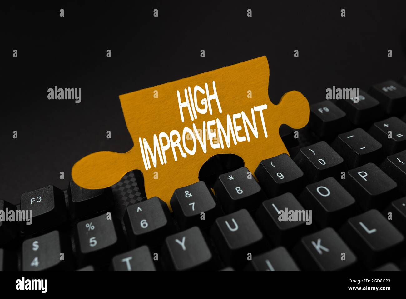 Text showing inspiration High Improvement. Concept meaning addition or ...