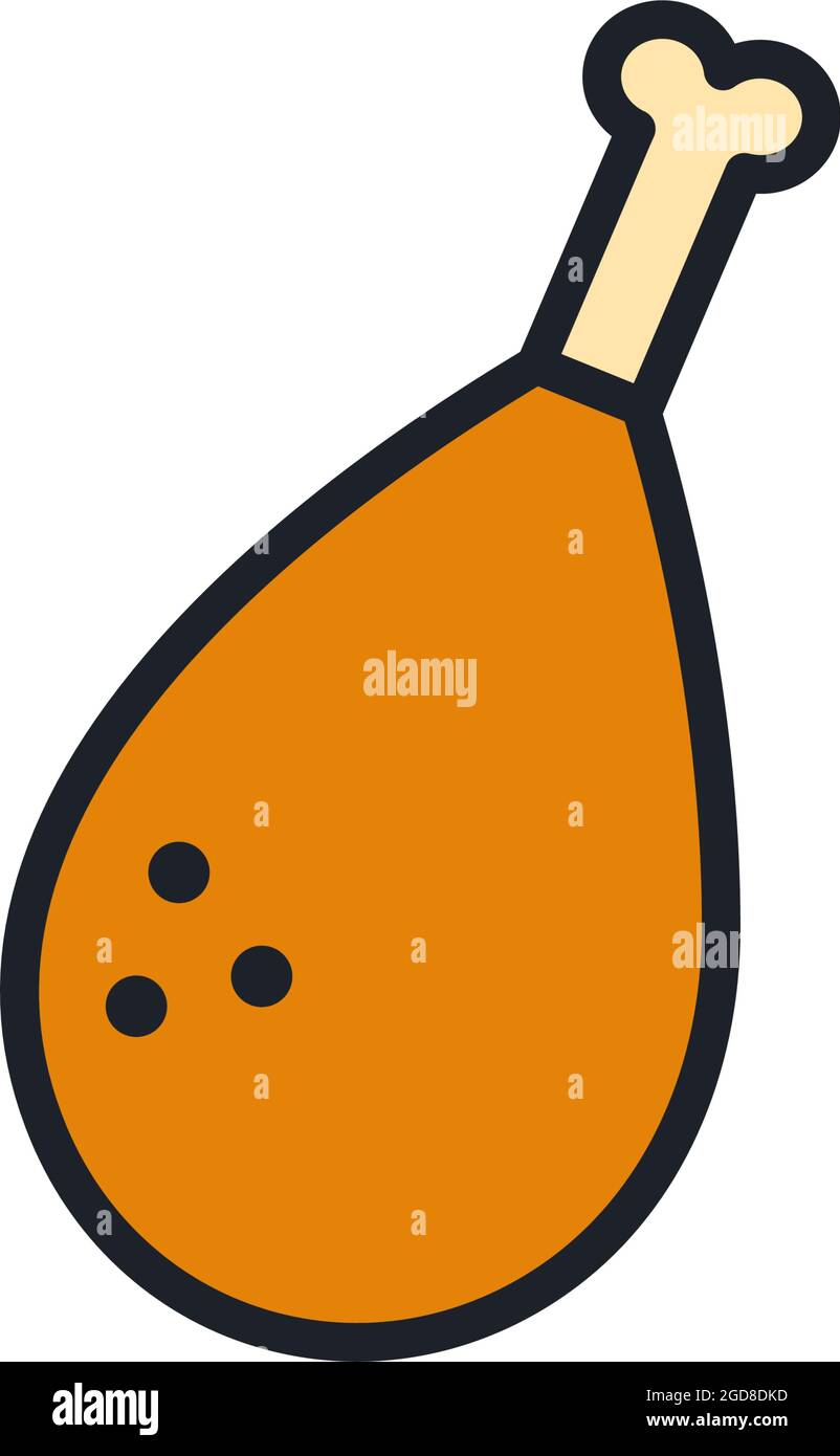 Chicken legs icon. Vector isolated linear color icon contour shape ...