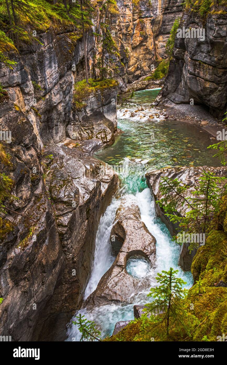 Maligne Canyon Jasper National Park Alberta Canada in summer Stock ...