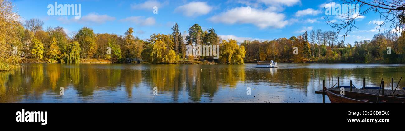 Upper Pond and Anti Circe Island in the Sofievsky arboretum or ...