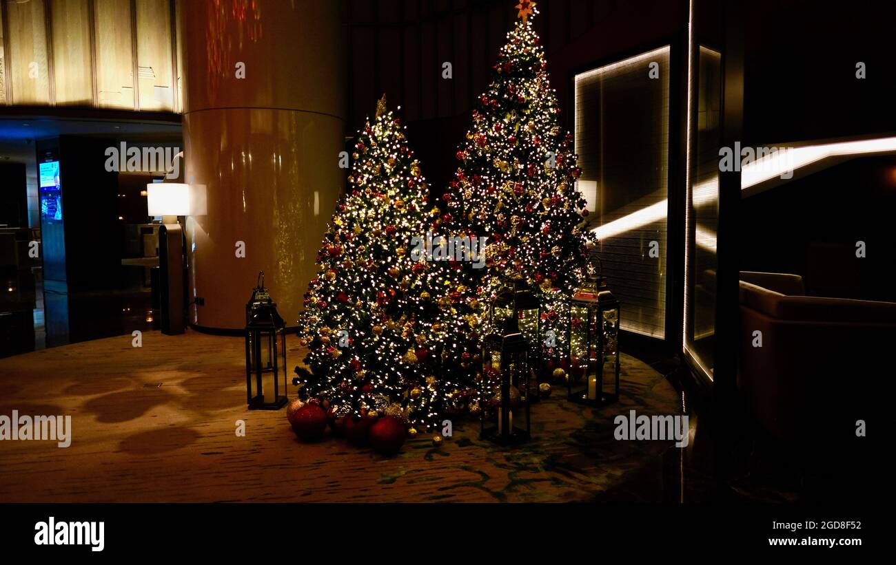 Conrad Hotel Lobby Christmas Decorations in Bangkok Thailand Asia Stock ...
