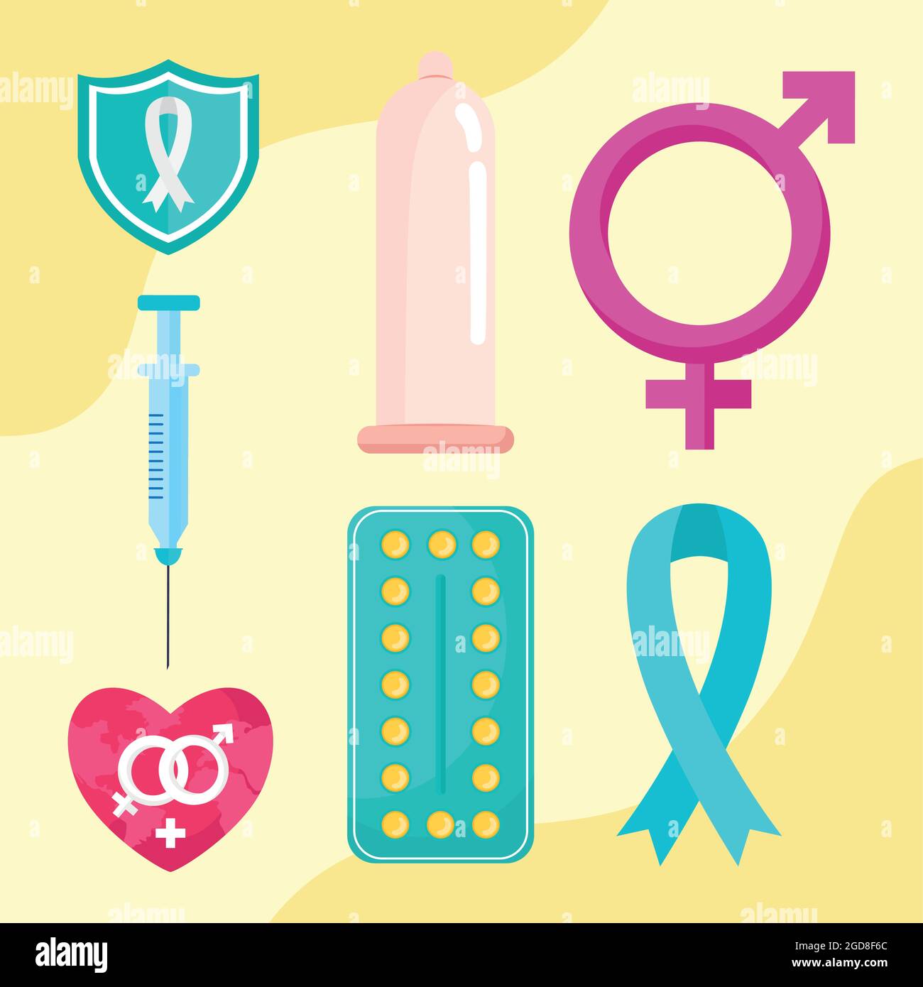 Icons Of Contraceptive Methods Stock Vector Image And Art Alamy