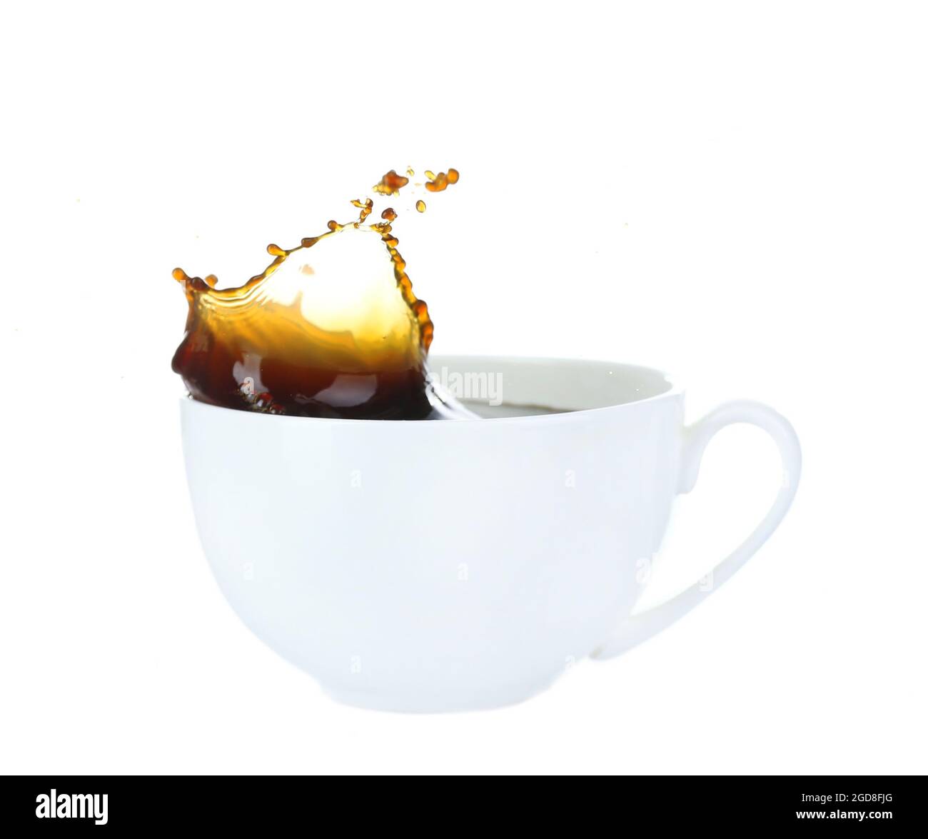 Cup of coffee with splash, isolated on white Stock Photo - Alamy
