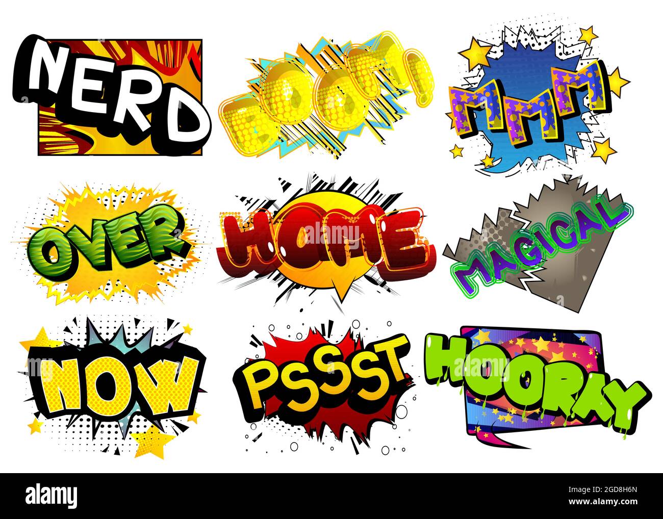 Hooray comic book style Cut Out Stock Images & Pictures - Alamy