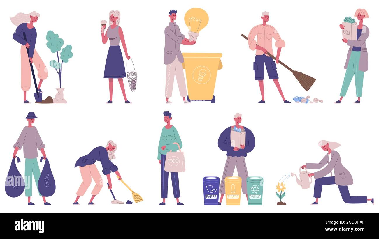 Eco friendly, zero waste, protecting environment volunteers. People ... Eco friendly, zero waste, protecting environment volunteers. People ...