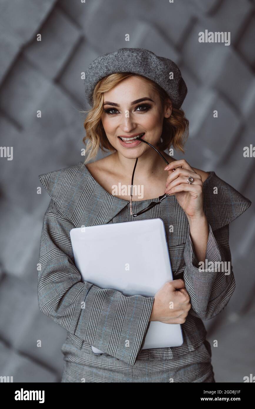 beautiful smart cute charming attractive elegant business woman in a ...