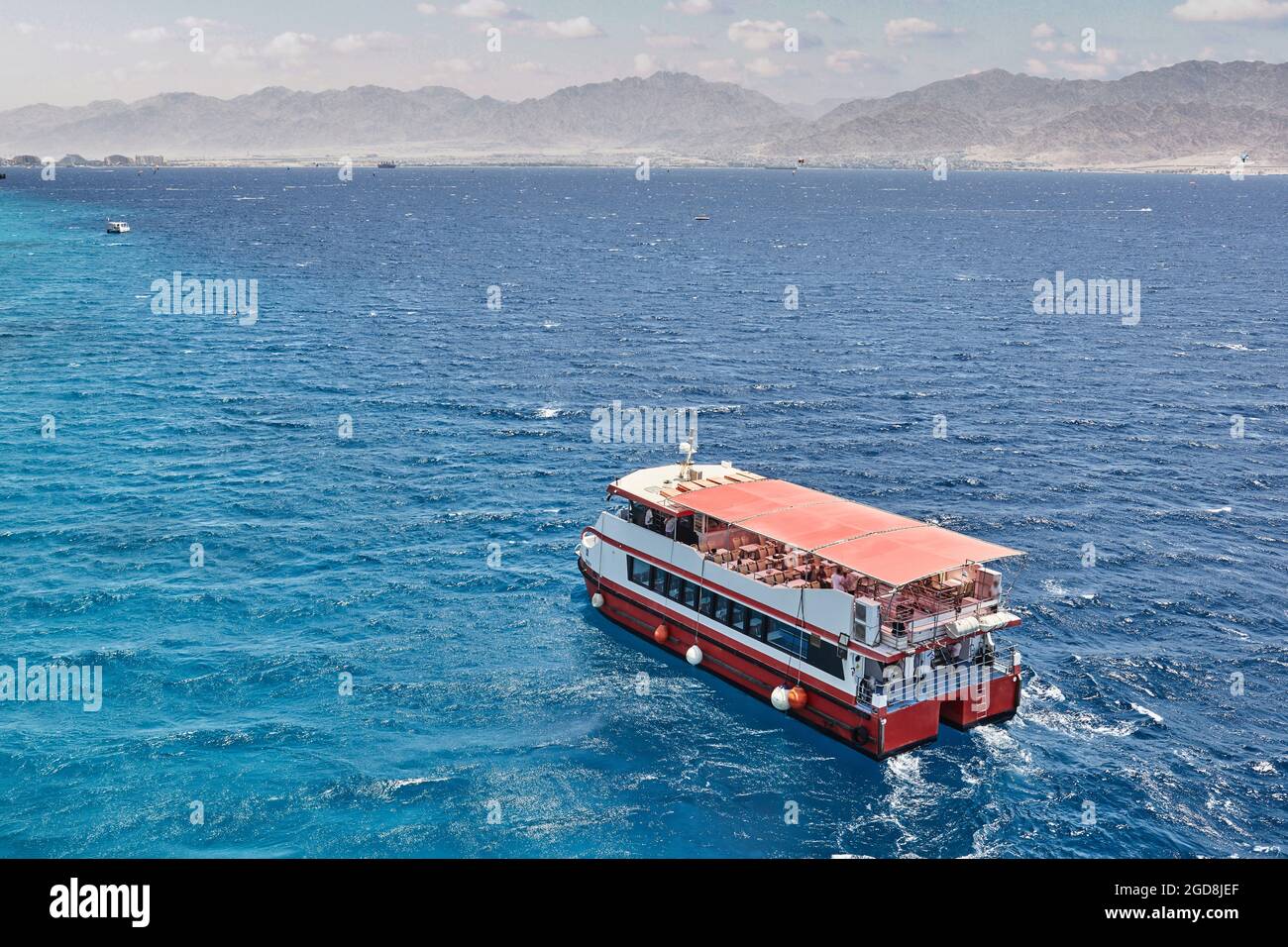 Pleasure boat for travel in the Red Sea, in Israel Stock Photo - Alamy