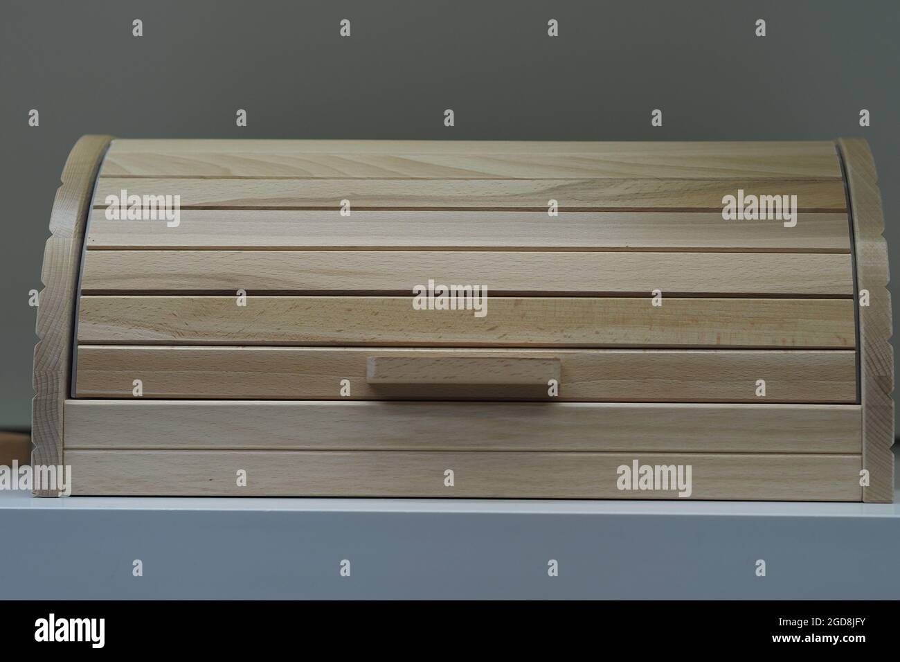 Wooden bread pan. Proper storage of bread Stock Photo - Alamy