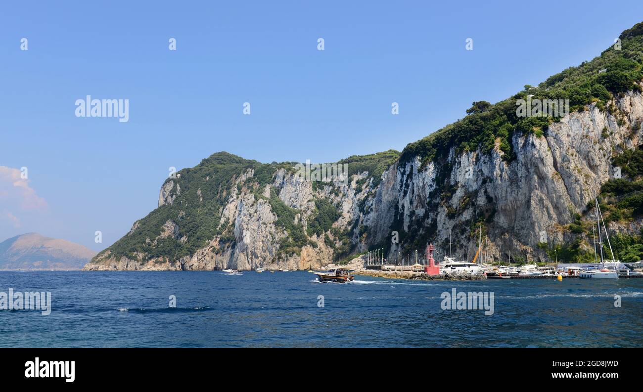 Coastal landscapes of the island of Capri, Campania region, Italy Stock ...