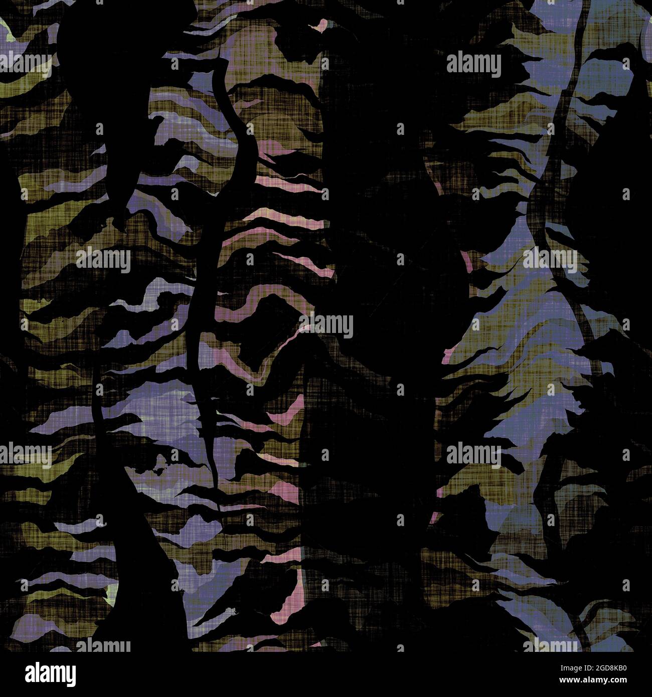 Camouflage dark underbrush wood style texture material. Seamless ...