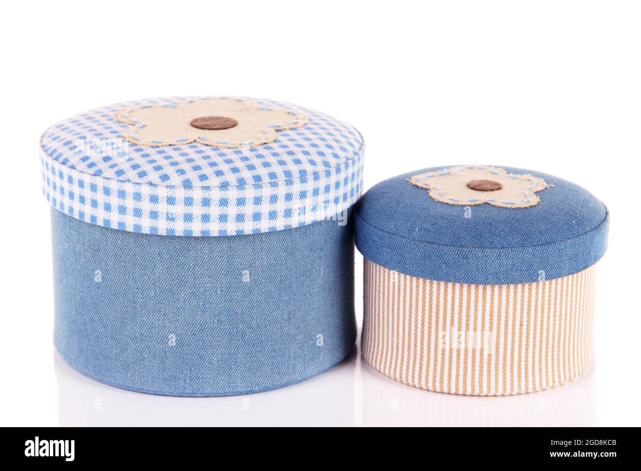 Decorative boxes isolated on white Stock Photo - Alamy