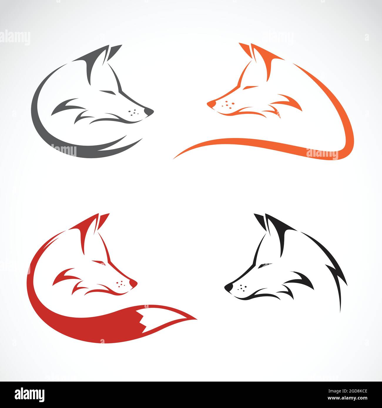 Vector image of fox design on white background. Easy editable layered ...