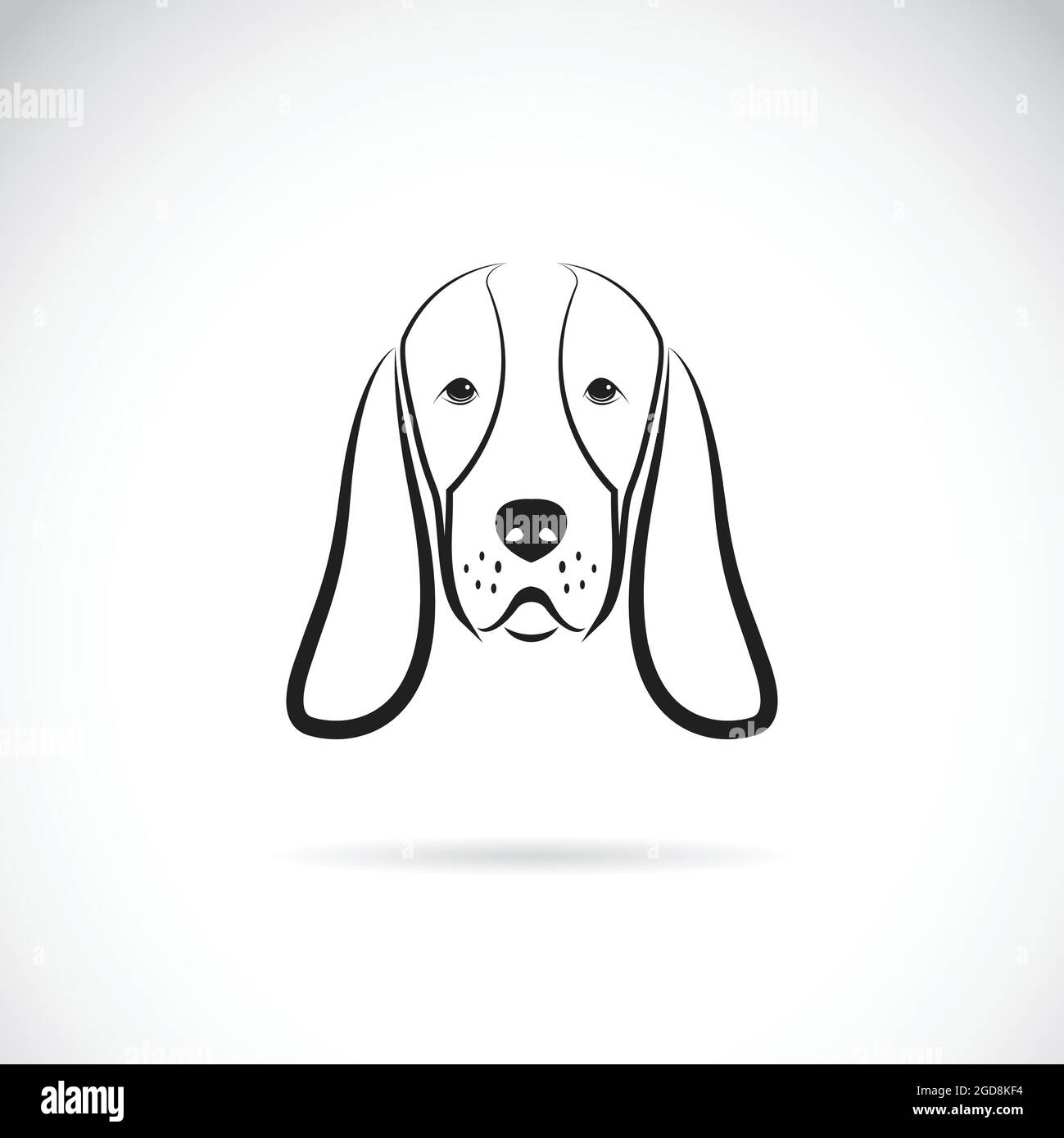 Vector image of a basset hound head on white background. Easy editable ...