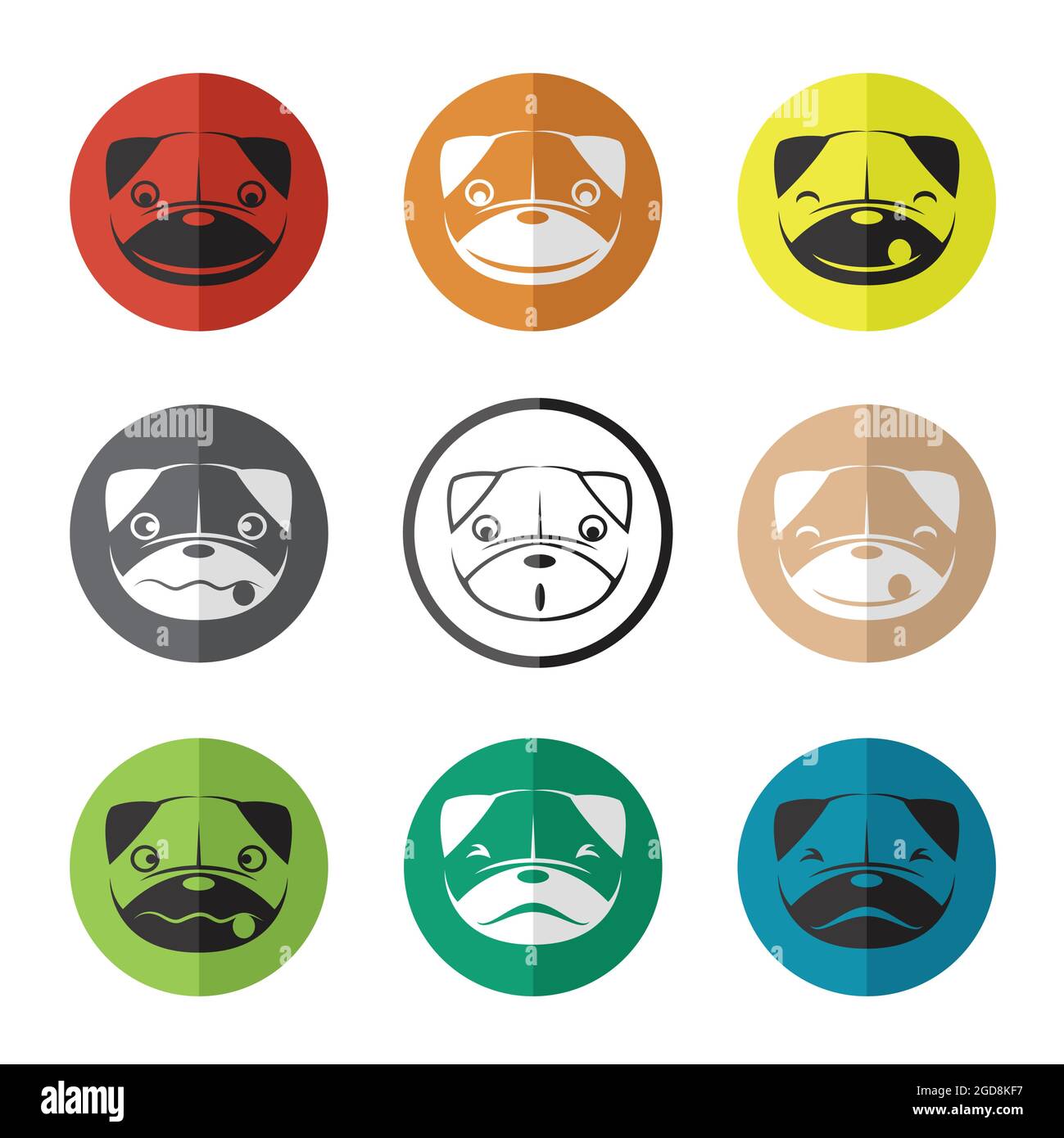 Pug circle Cut Out Stock Images & Pictures - Alamy