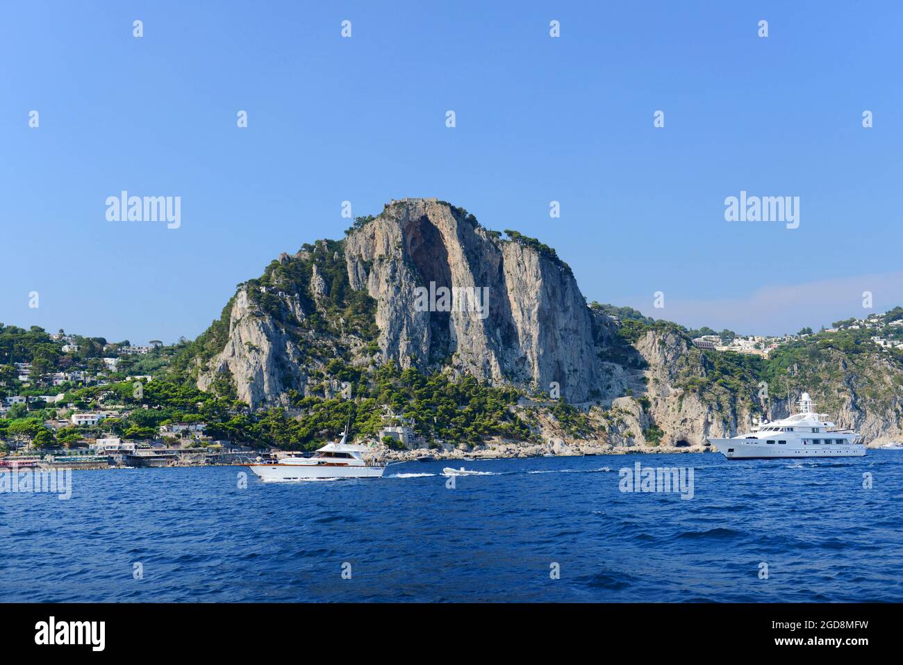 Coastal landscapes of the island of Capri, Campania region, Italy Stock ...