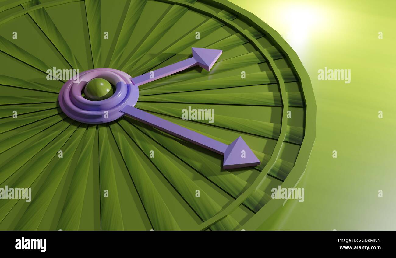 3d illustration render abstract modern background of a green clock. the ...