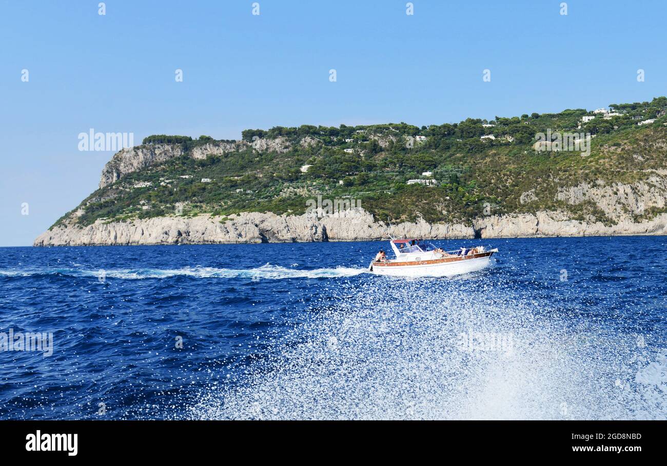 Coastal landscapes of the island of Capri, Campania region, Italy Stock ...