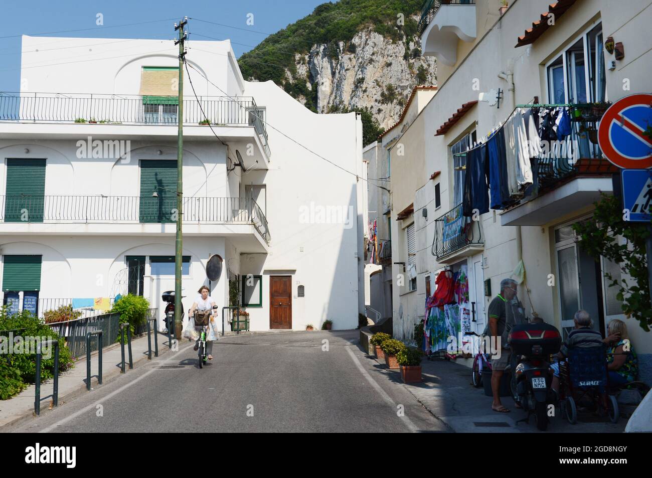 Walking in the old town in Capri, Italy Stock Photo - Alamy