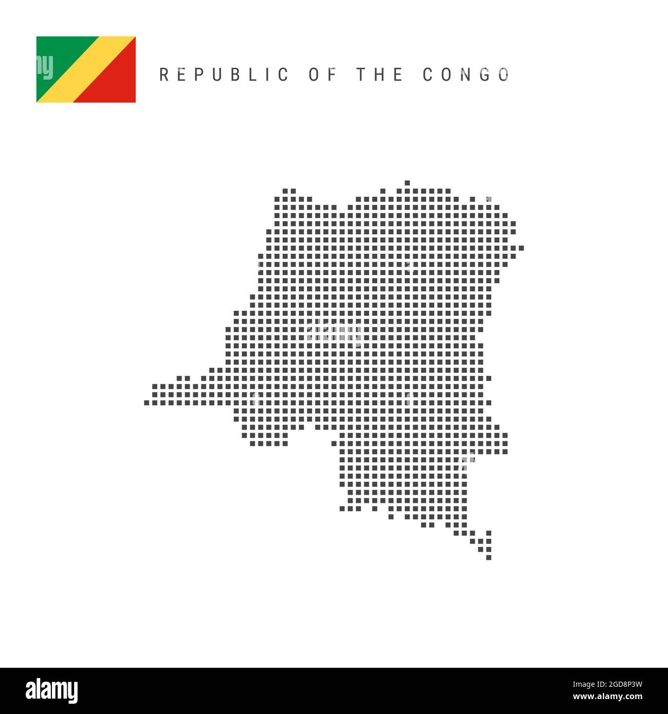 Square dots pattern map of Republic of the Congo. Congolese dotted ...