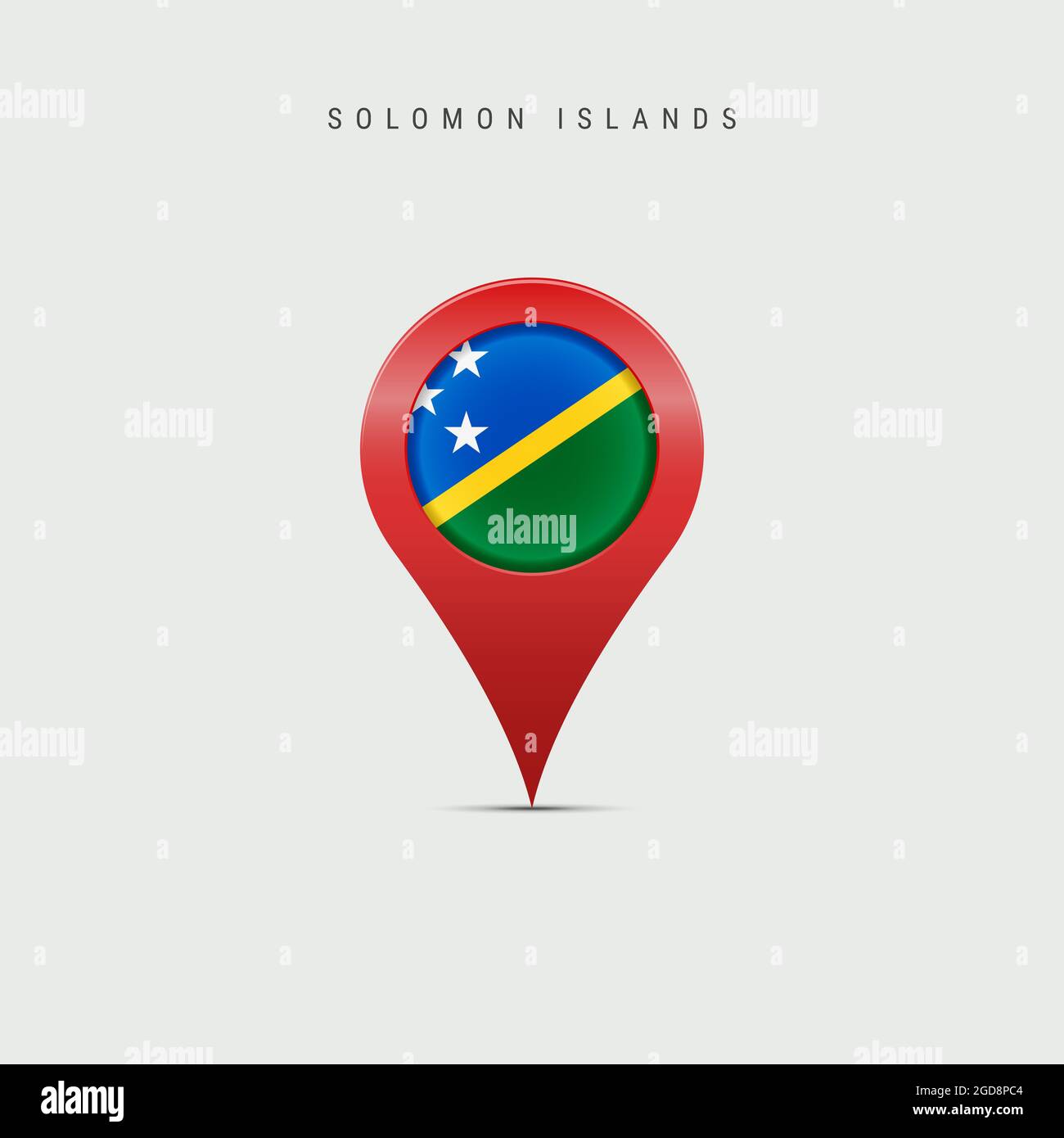Teardrop map marker with flag of Solomon Islands. Solomon Islands flag ...